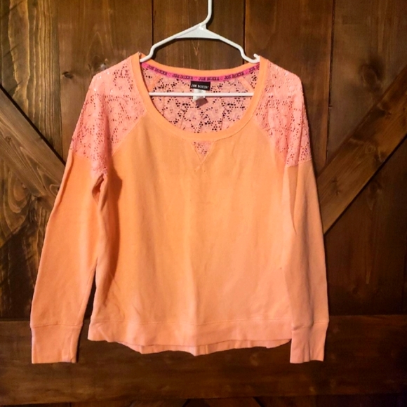 Joe Boxer | Sweaters | Neon Peach Joe Boxer Sweater Lace Medium | Poshmark